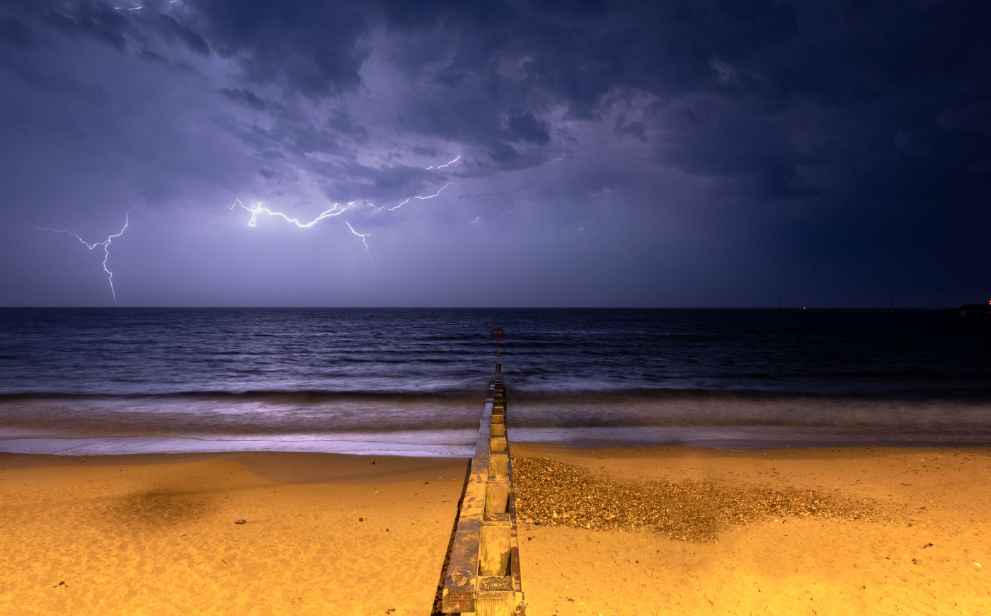 Lightning over the bay from the Beach | Swanage gallery
